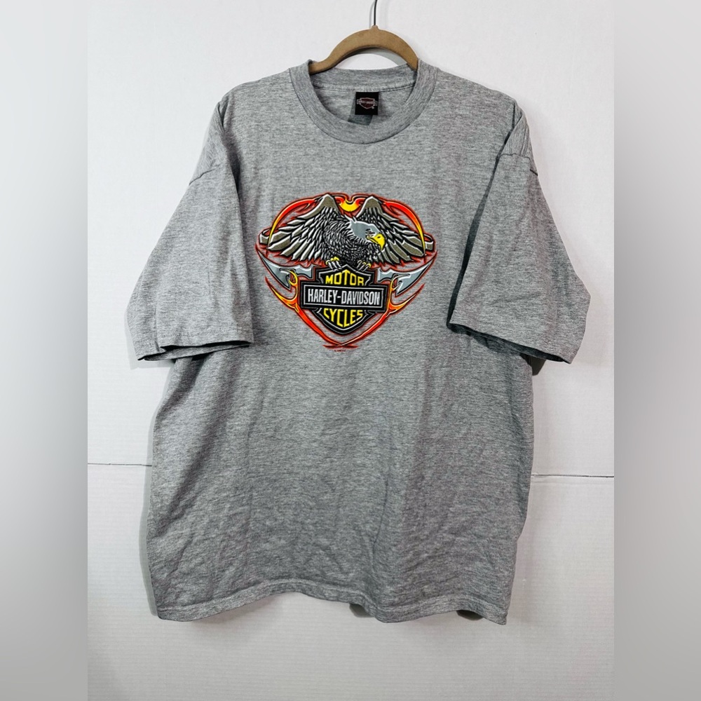 Vintage 1998 Harley-Davidson Eagle Logo Graphic Tee S… - Gem